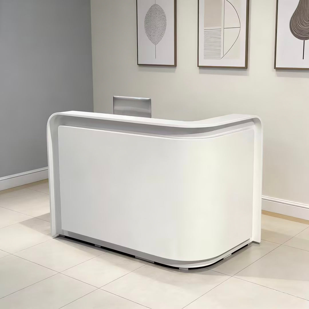 Modern Rounded Reception Desk With Raised Countertop – Relvox Furniture